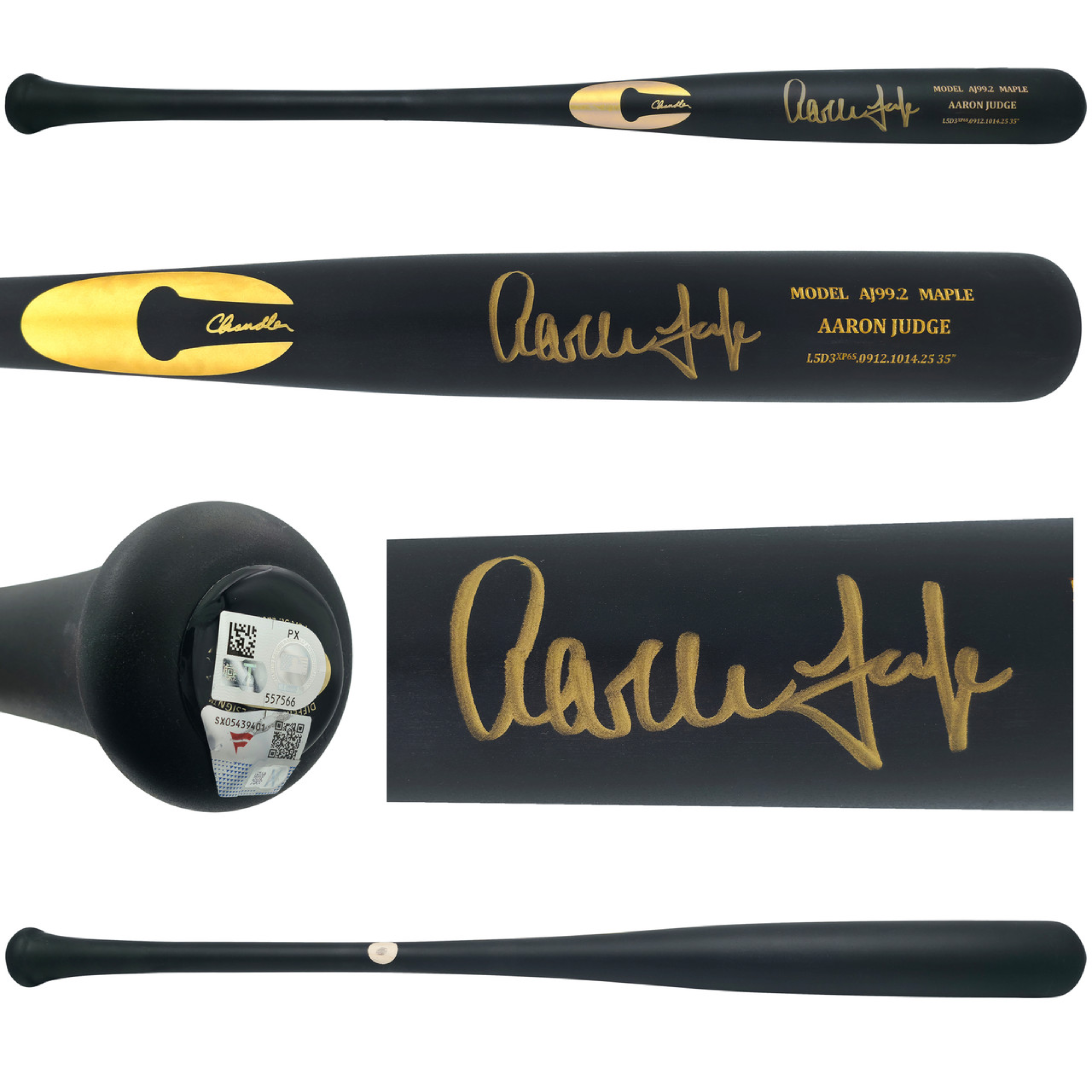 Aaron Judge Autographed Matte Black Chandler Player Model Maple Baseba